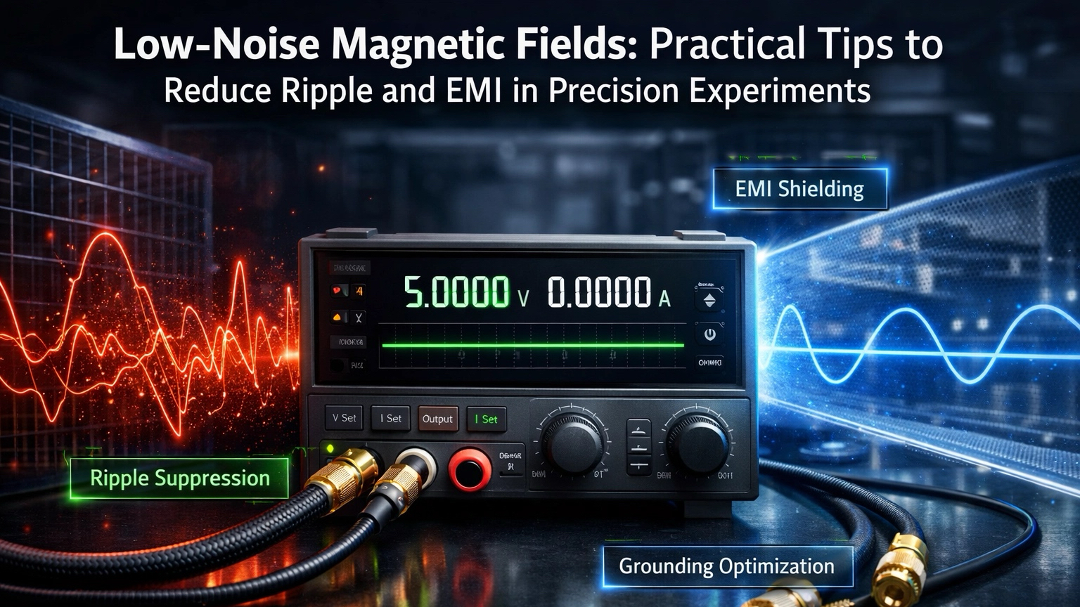 Low-Noise Magnetic Fields: Reducing Ripple and EMI in Experiments